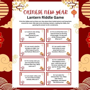 Chinese Lantern Riddle Game for Kids, Lunar New Year Fun Activities for ...