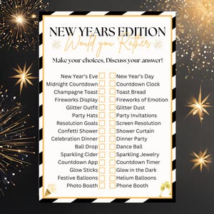 New Years Eve Game Would You Rather, Printable New Years Eve Game, This ...
