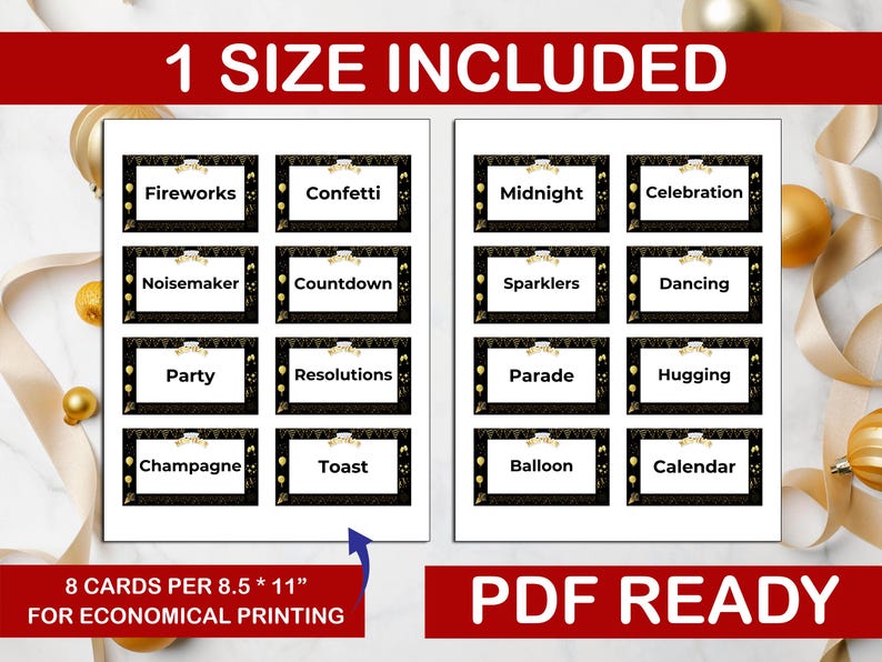 Unique New Years Eve Charades Game, Printable New Years Eve Game, New ...