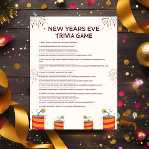 New Years Eve Trivia Game 2025, Printable Adult Party Game, Fun New Years Eve Trivia Games for ...