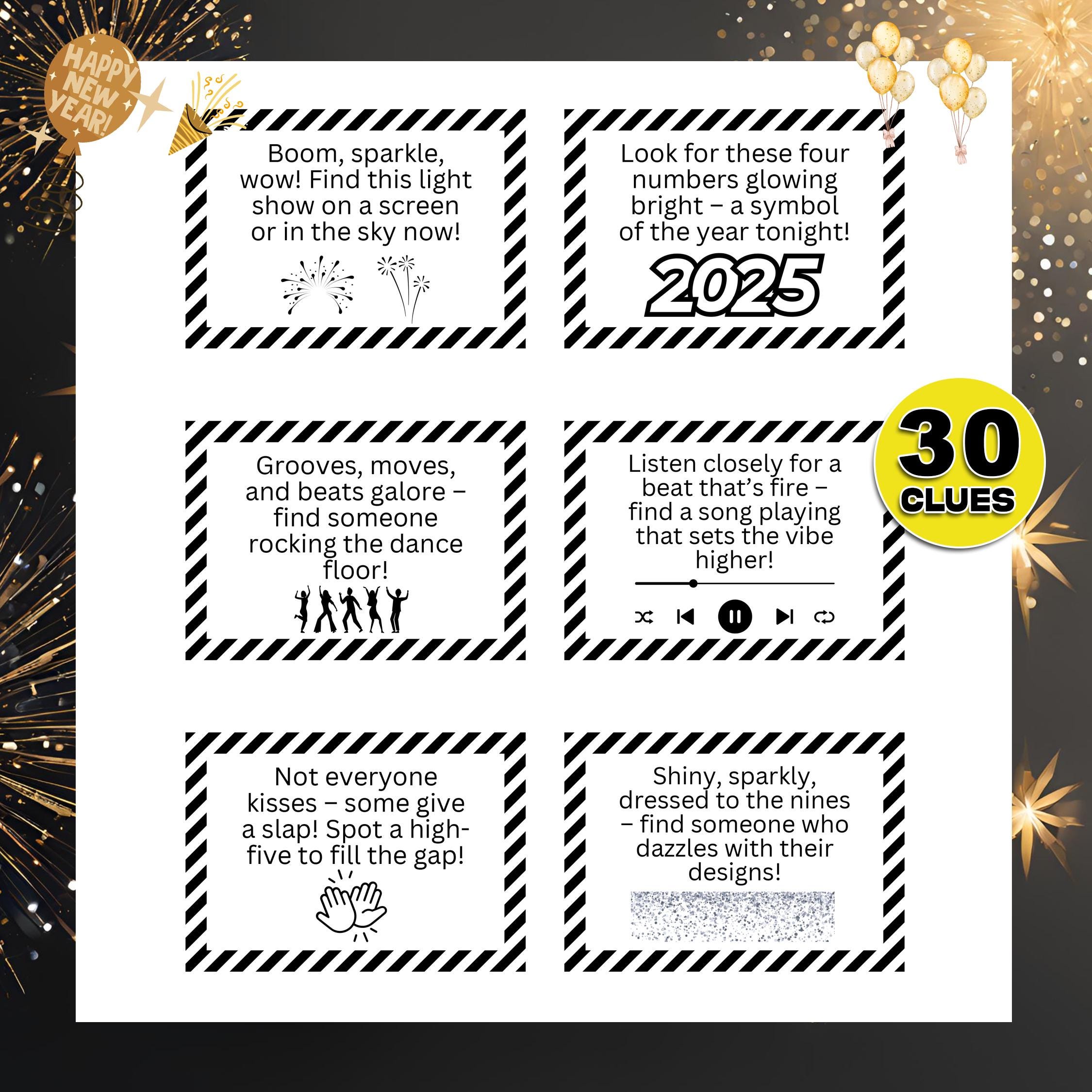 2025 New Years Eve Scavenger Hunt Game for Teens, Printable Indoor ...