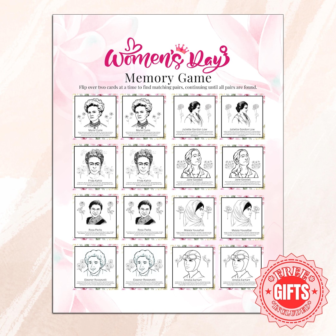 International Women's Day Memory Game - Fun Women's Day Activity ...