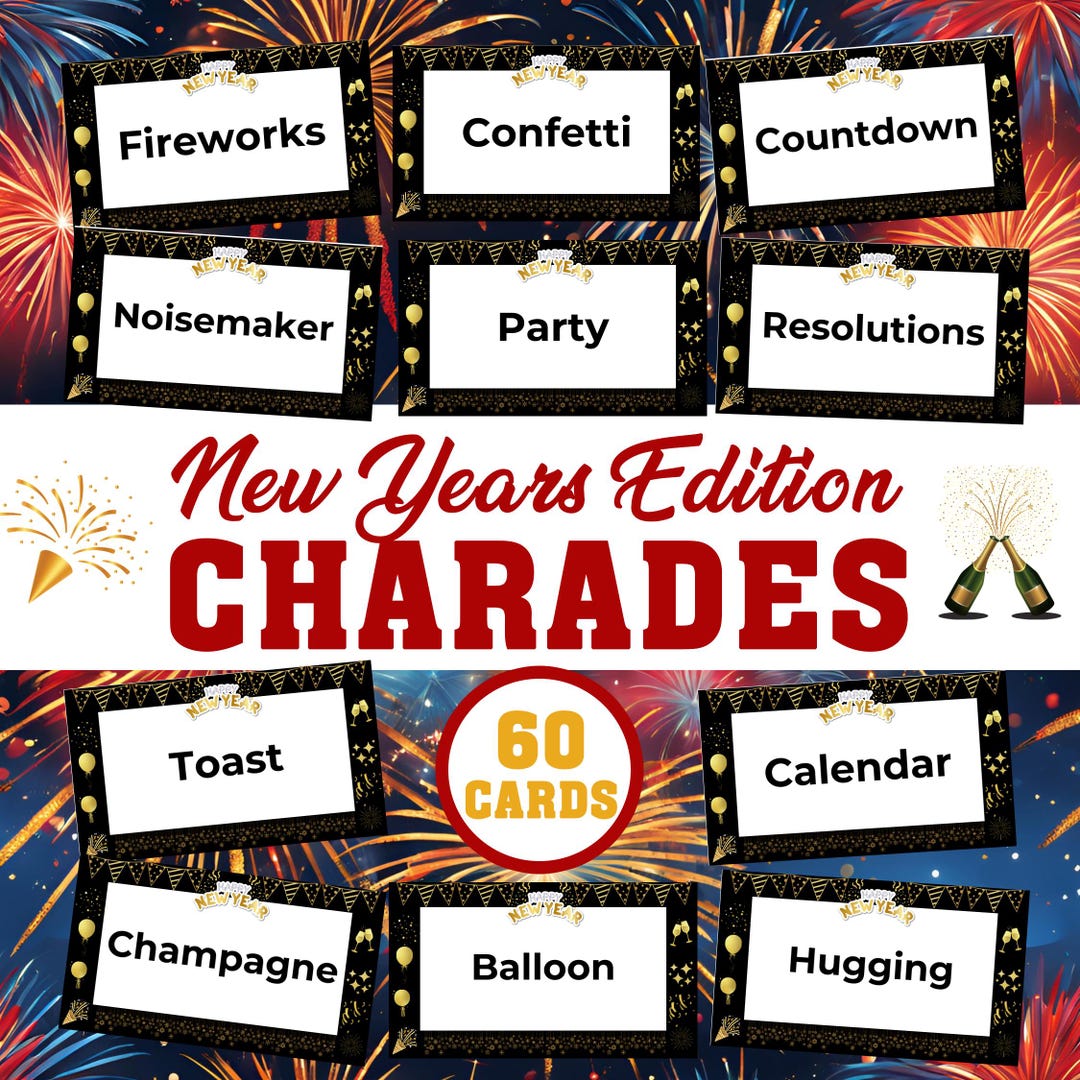 Unique New Years Eve Charades Game, Printable New Years Eve Game, New ...