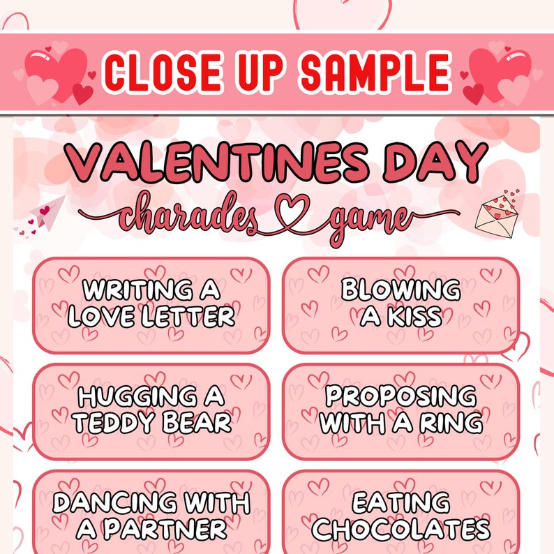 Printable Charades Game for Valentines Day, Office Game for Galentines ...