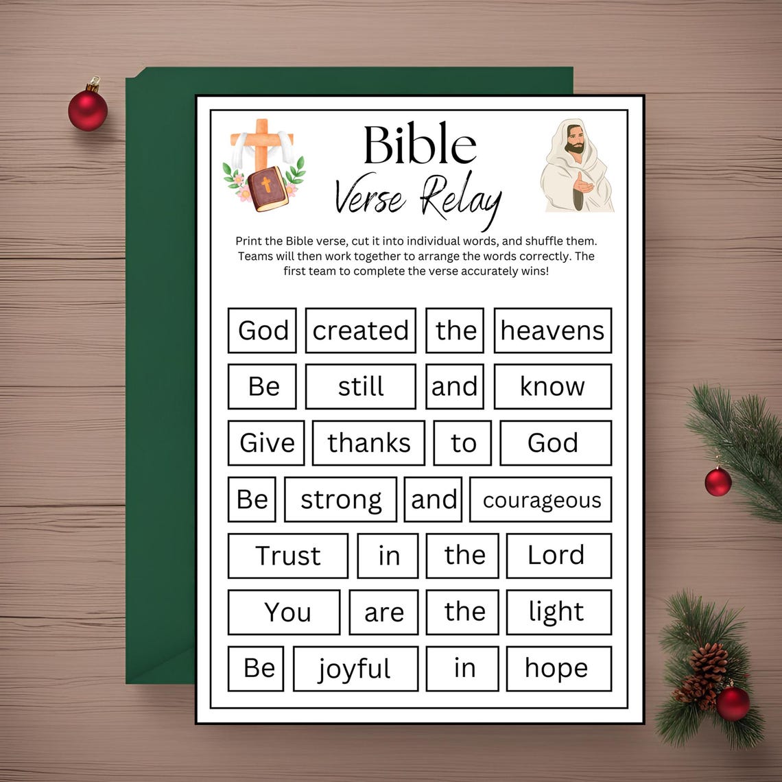 Printable Youth Bible Games | Summer Bible Camp Verse Relay | Fun ...