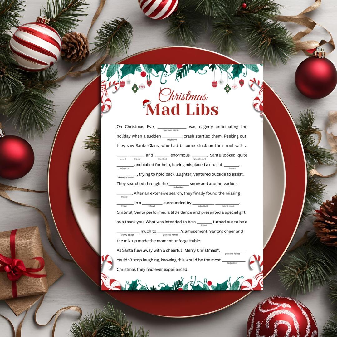 Holiday Christmas Mad Libs for Christmas Games Fun Interactive ...