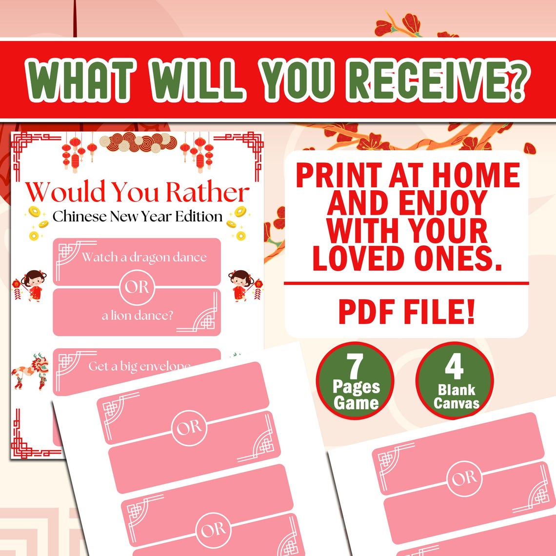 Trending Chinese New Year Would You Rather Game, Printable 2025 Year of ...