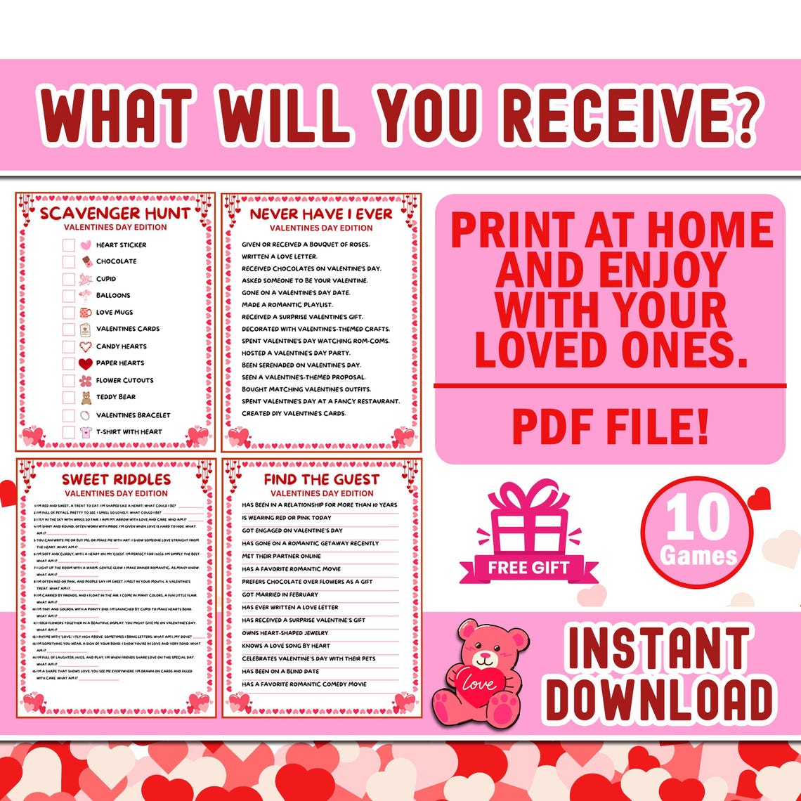 Trending Valentines Day Party Games Bundle, Printable Galentines Games ...