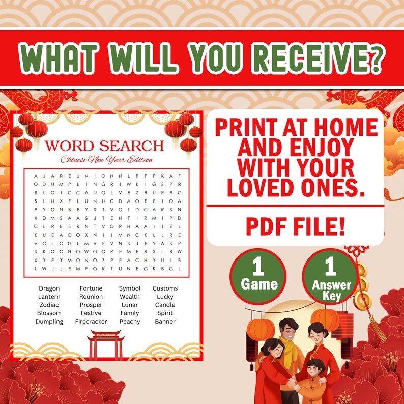 Trending Chinese New Year Word Search Activity, Printable 2025 Year of ...