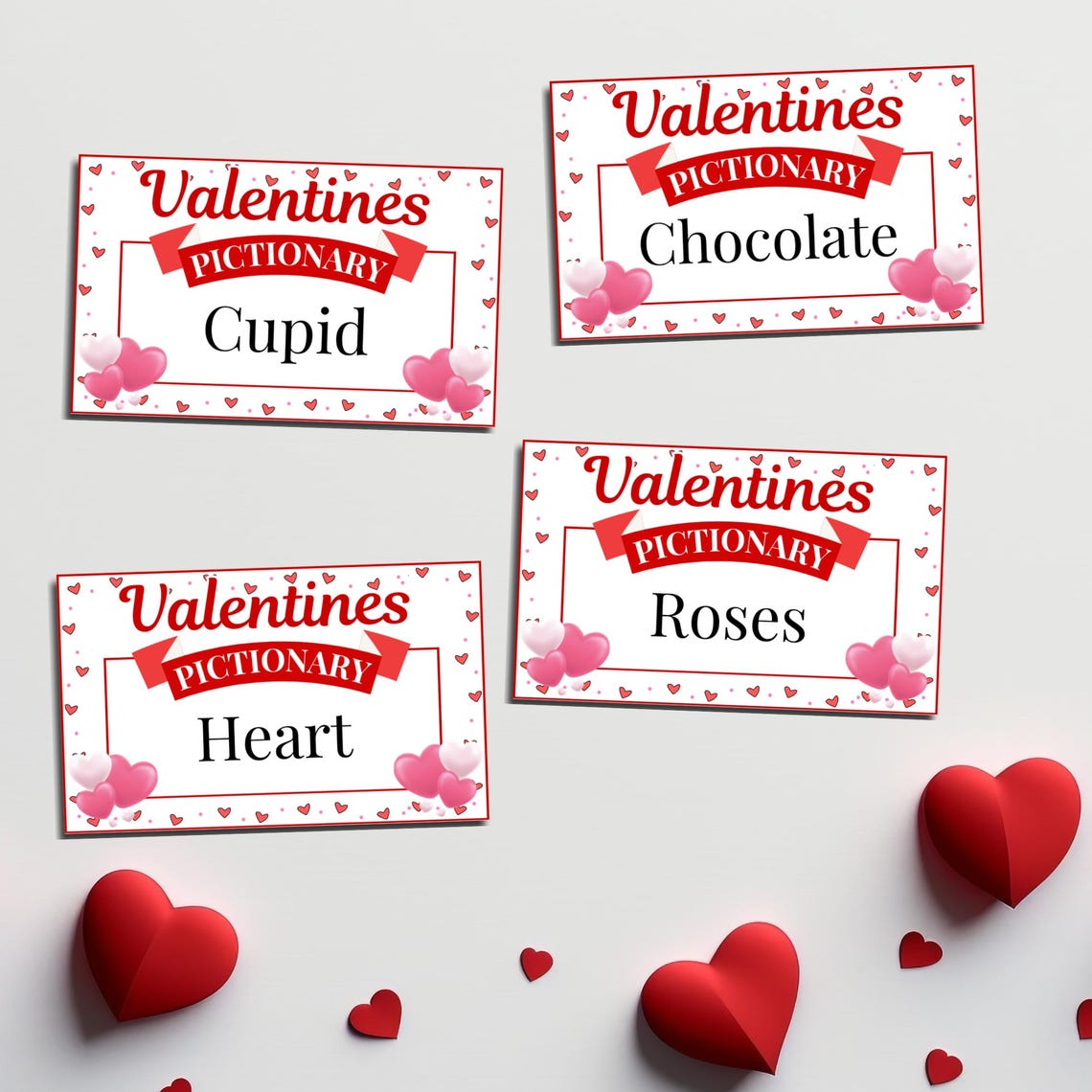 Valentine’s Day Pictionary Printable Game – Fun Drawing Activity for ...