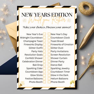New Years Eve Game Would You Rather, Printable New Years Eve Game, This ...