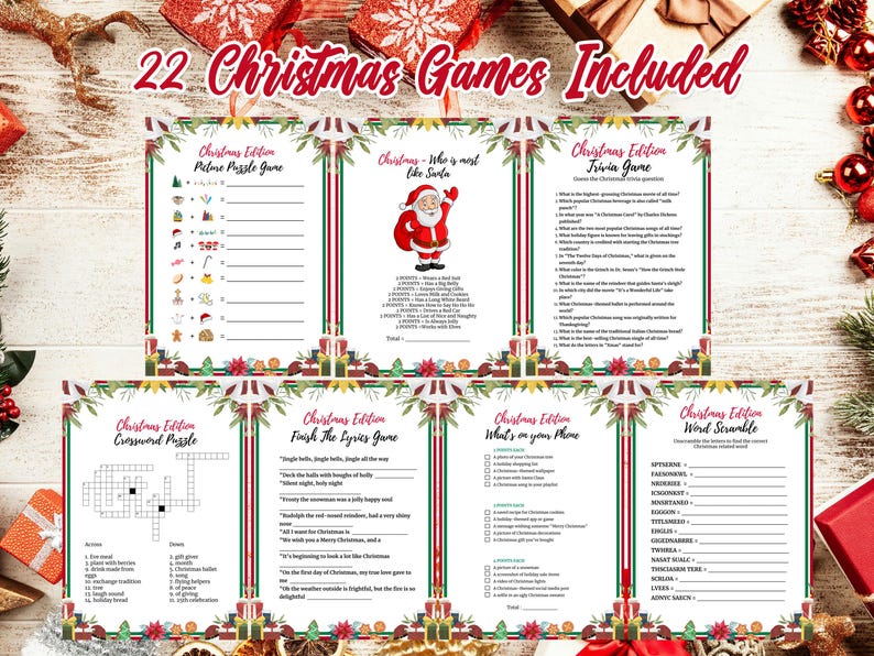 Printable Christmas Party Games Bundle: Xmas Trivia (digital Download ...