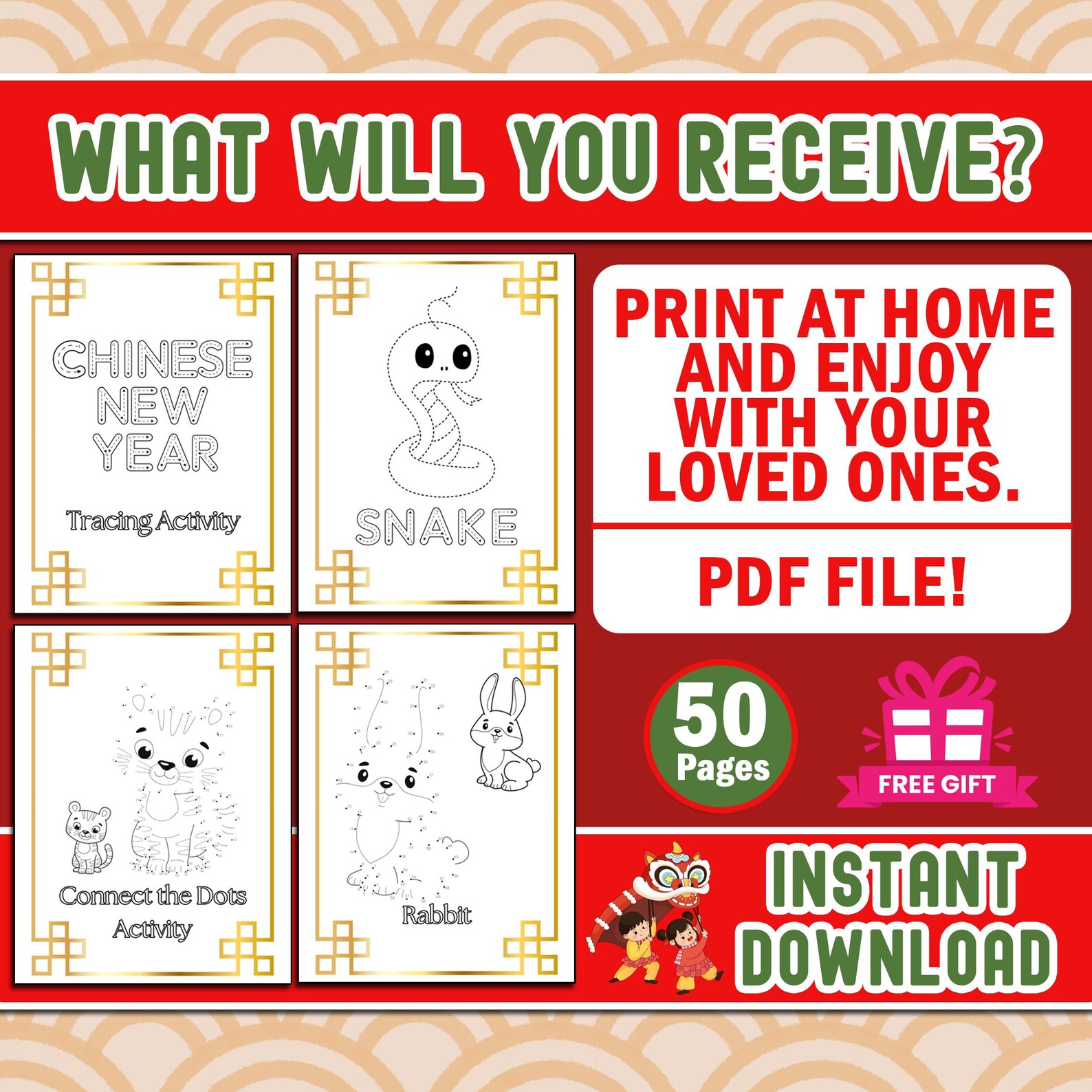 Educational Chinese Themed Activities for Kids, Printable Tracing ...