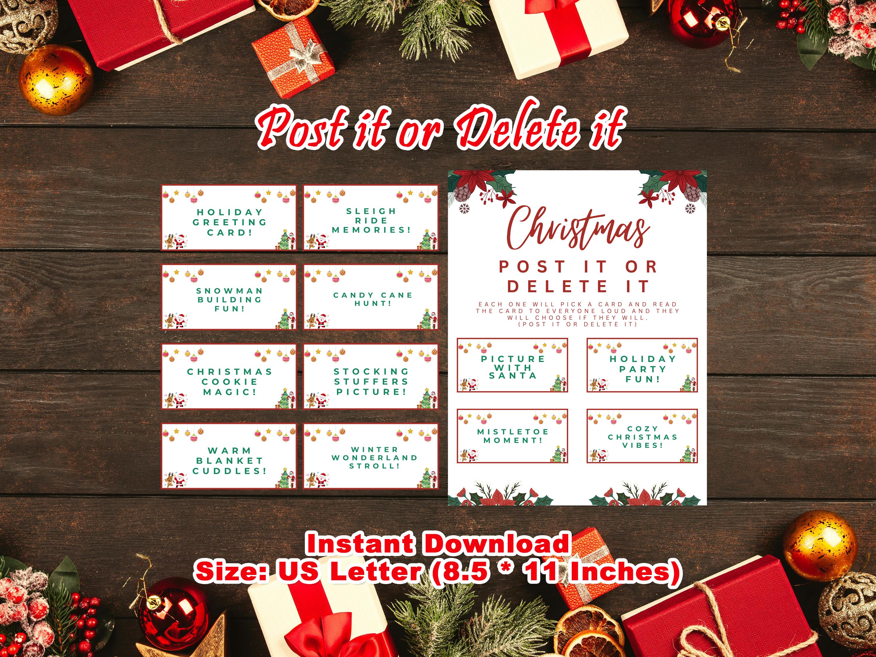 Christmas Post It or Delete It Game | Printable Christmas Games for ...