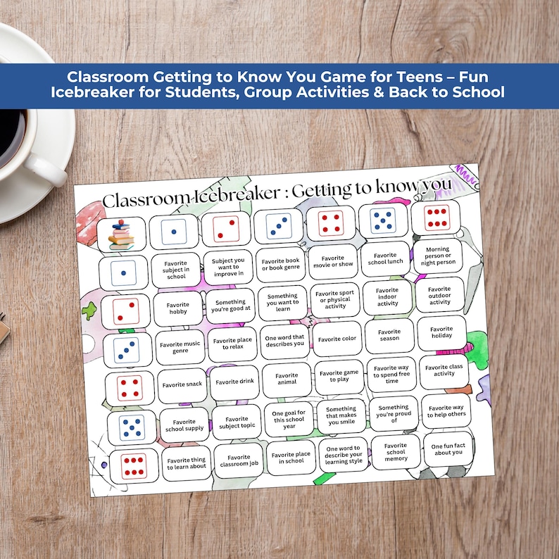 Classroom Icebreaker Getting to Know You Game for Students | Printable ...