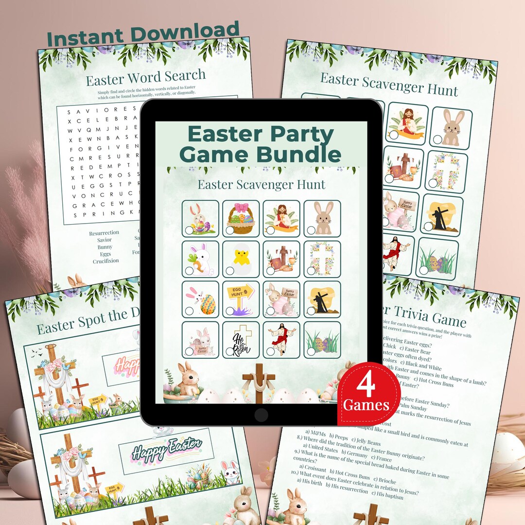 Printable Easter Sunday Party Games | Summer Bible Camp Activities ...