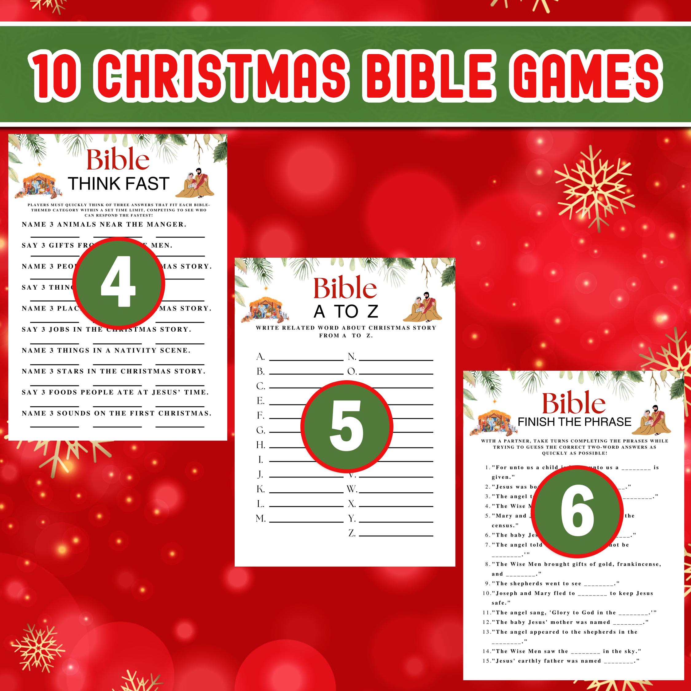 10 Christmas Bible Games for Church Party, Printable Holiday Nativity ...