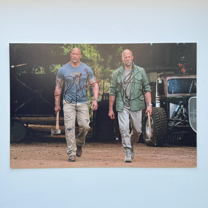 Dwayne Johnson and Jason Statham Hand-signed Autographed 20x30cm Photo ...
