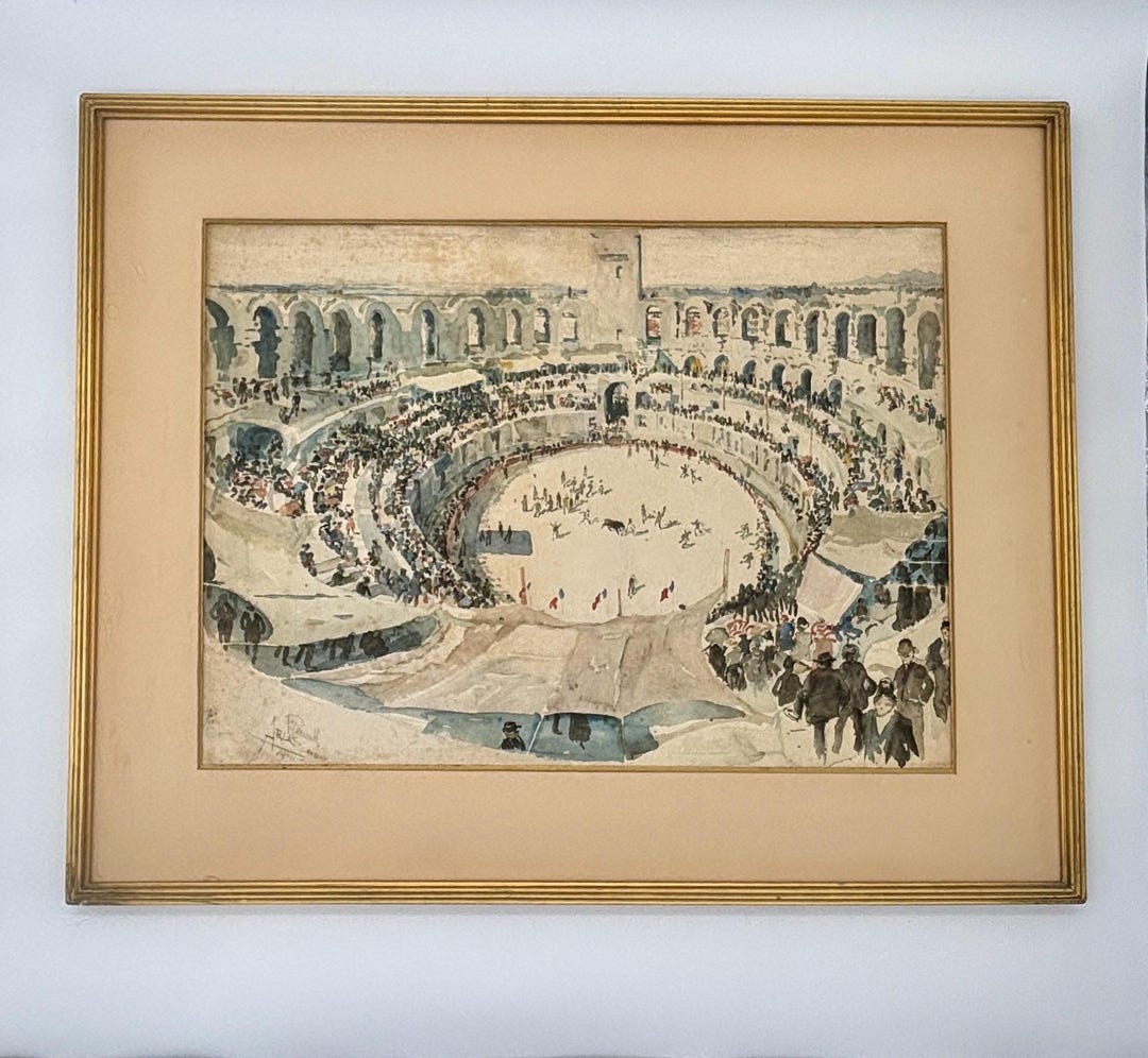 Original Watercolor Painting by Joseph Pennell-“the Amphitheatre Arles ...