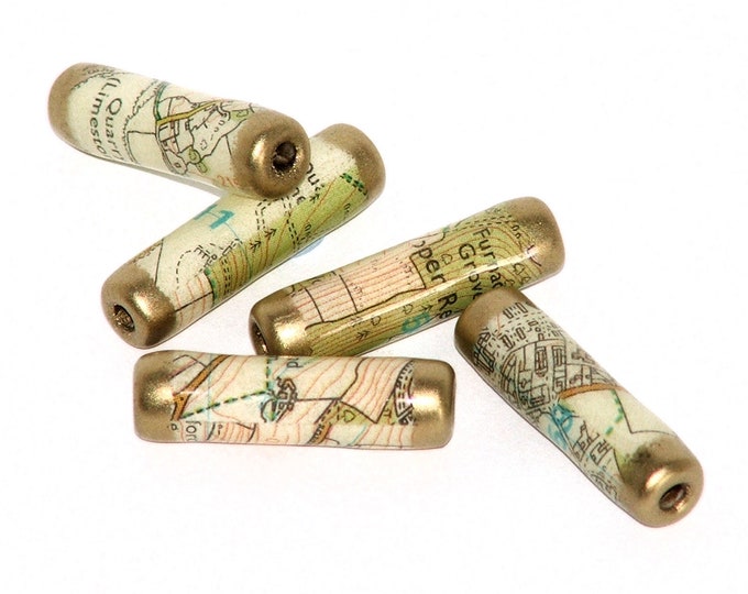 Recycled Road Map Paper Beads - Etsy