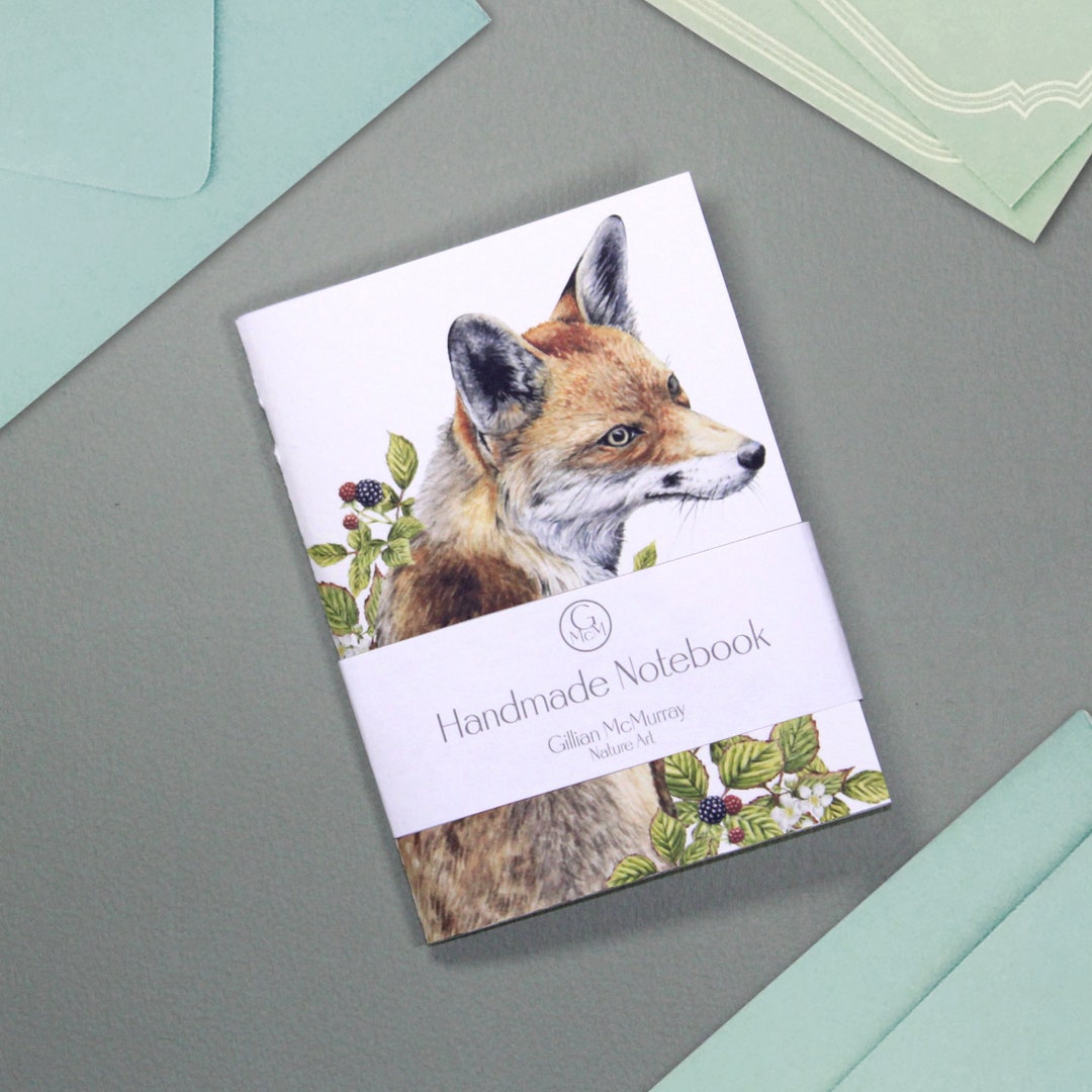Handmade Red Fox Notepad, 11x14cm 4.3x5.5 Notebook for Journaling ...