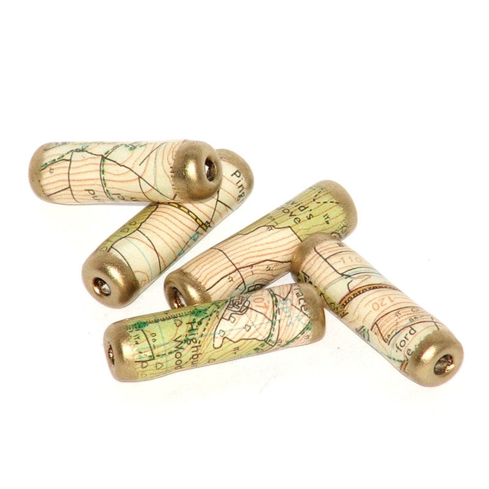Recycled Road Map Paper Beads - Etsy