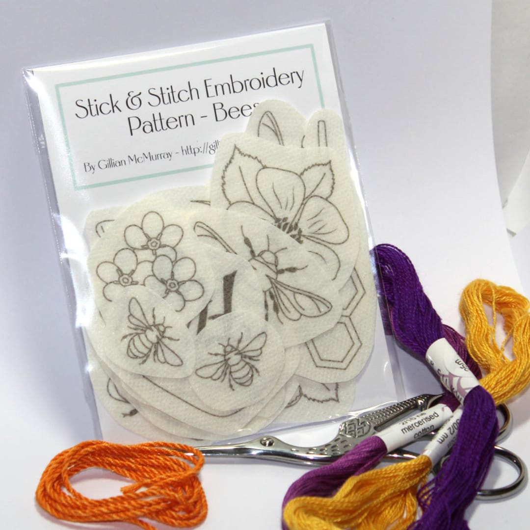 15 Bee Stick & Stitch Embroidery Patterns on Self Adhesive - Etsy