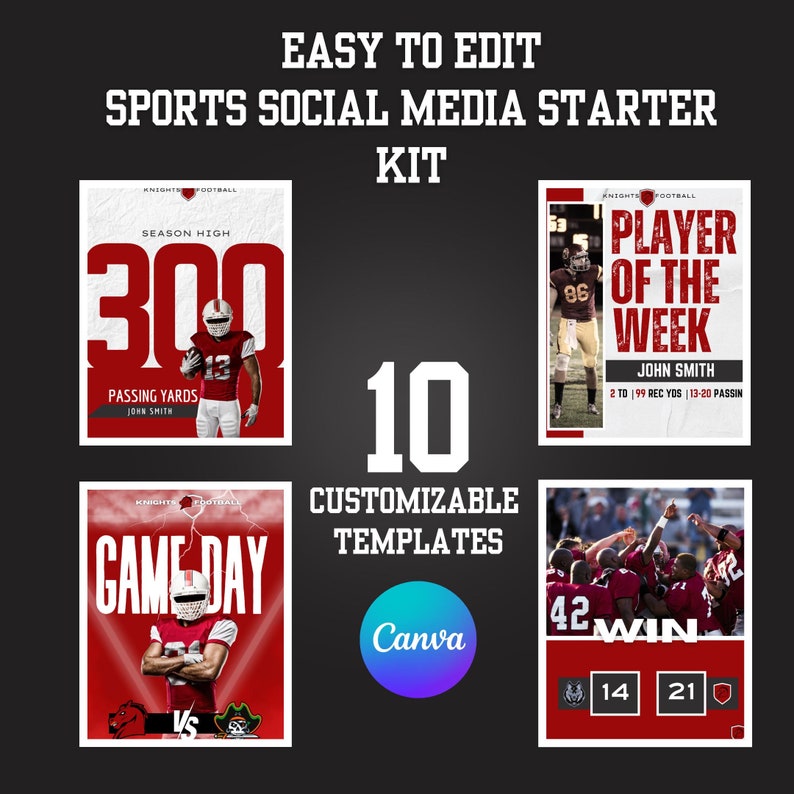 Sports Team, Social Media Template, Football, Basketball, Little League ...