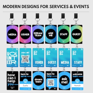 Church Volunteer ID Template in Canva, Lanyard Badge Template for ...