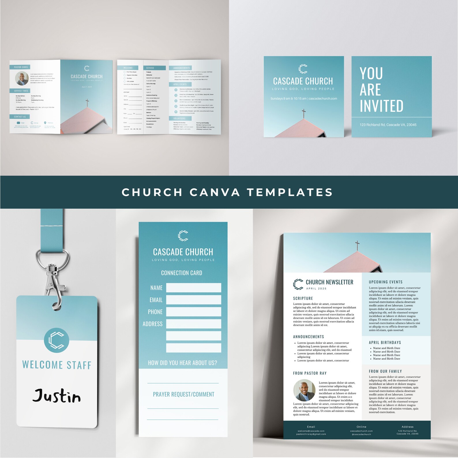 Church Template Bundle Church Bulletin Church Welcome Sign Church ...