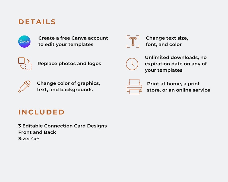 Church Connection Card Template Church Connection Card Set Church Canva Template Church ...