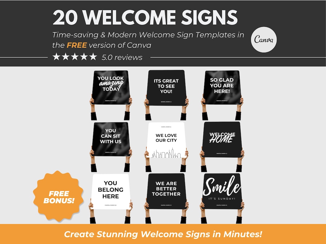 Handheld Church Welcome Signs Templates Church Templates Church Welcome ...