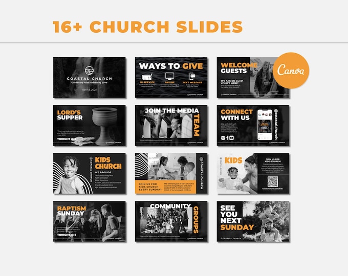 15 Church Preservice Slides in Editable Canva Template. Presentation ...