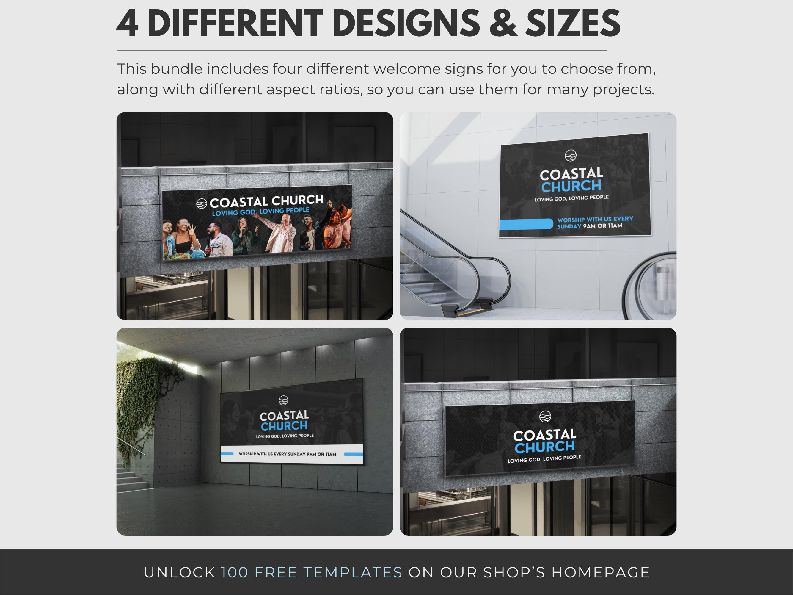 Modern Church Signs Canva Templates, This Way to Church Signs, Sunday ...