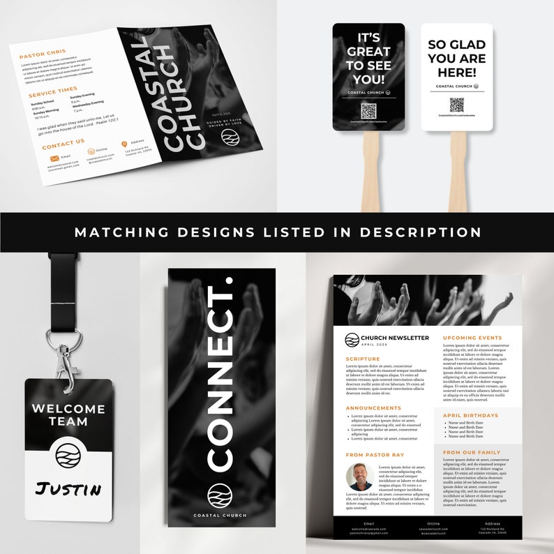 Modern Church Bulletin Bundle Canva Church Templates Editable Church ...