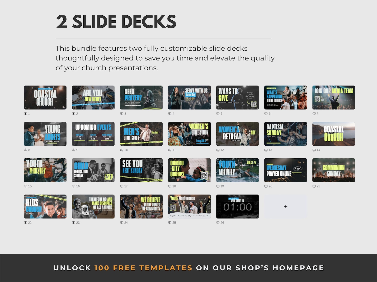 Church Announcements Slides Church Pre-service Slides Bundle Church ...