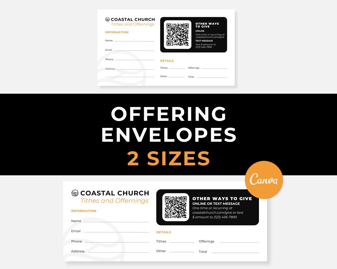 Church Tithe Offering Template Canva Church Tithe Template Editable Offering Envelope Canva ...