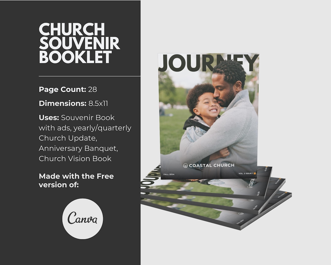 28 Page Church Souvenir Booklet for Canva Church Souvenir Book Ad ...
