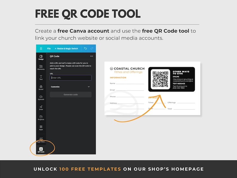 Tithe Envelope Template for Church Canva Template Church Templates ...