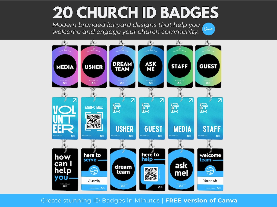 20 Modern Church Badge Templates, Lanyard Badge Template for Churches ...