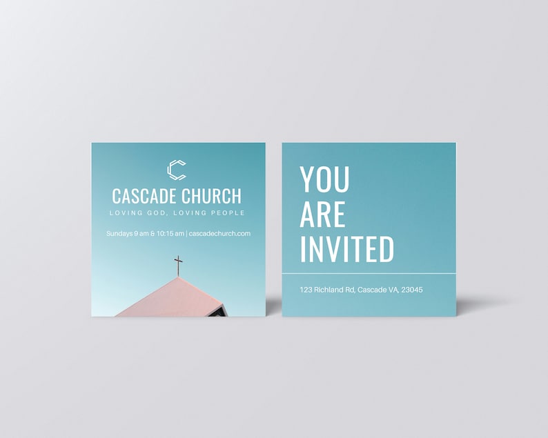 Church Invitation Card Church Templates Church Canva Template Church ...