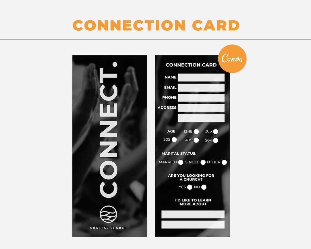 Church Connection Card Template Church Canva Template Church Templates ...