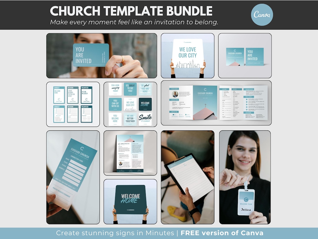 Church Template Bundle Church Bulletin Church Welcome Sign Church ...