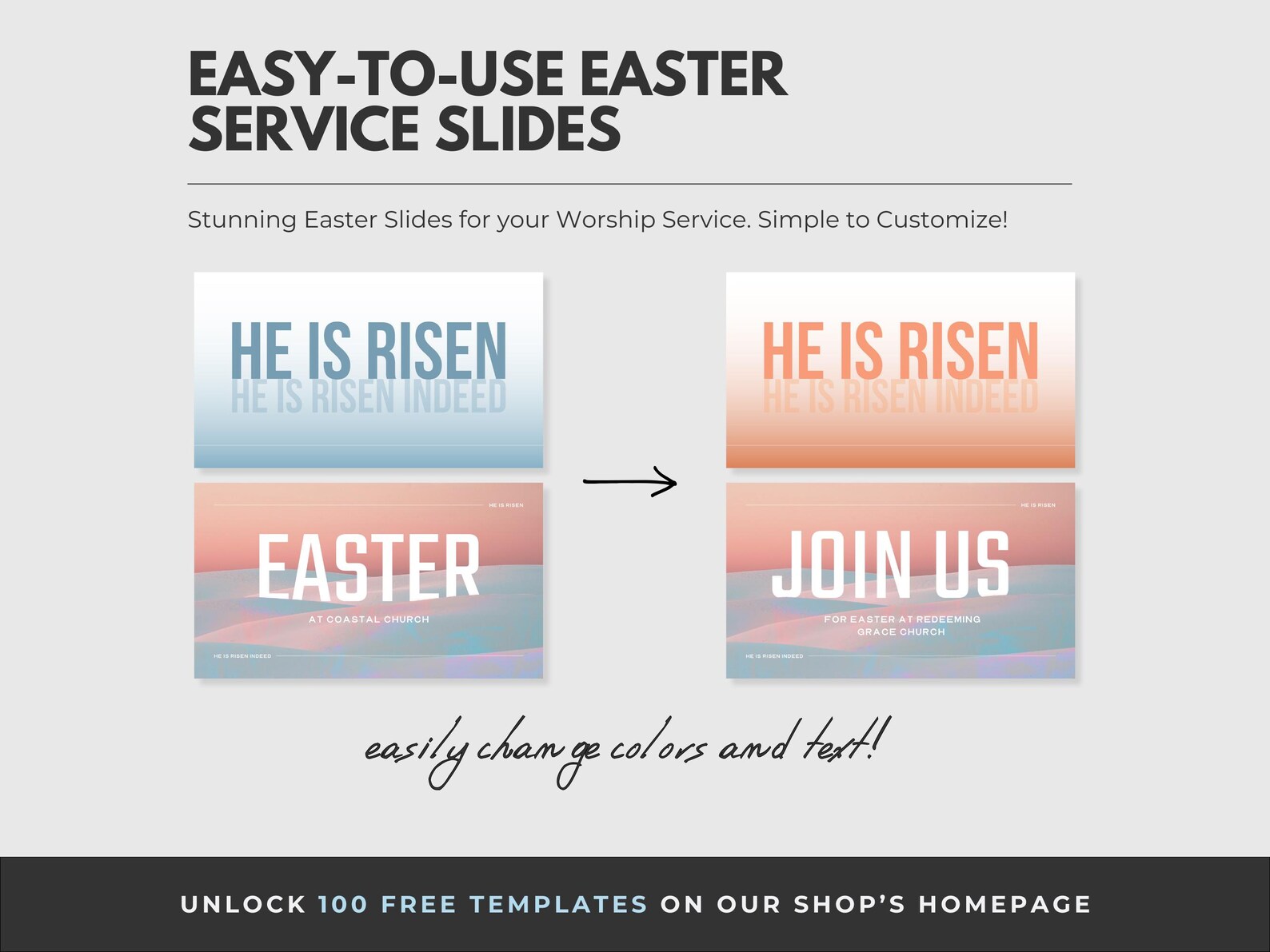 Church Easter Graphics Templates, Easter Bundle for Churches, Church ...