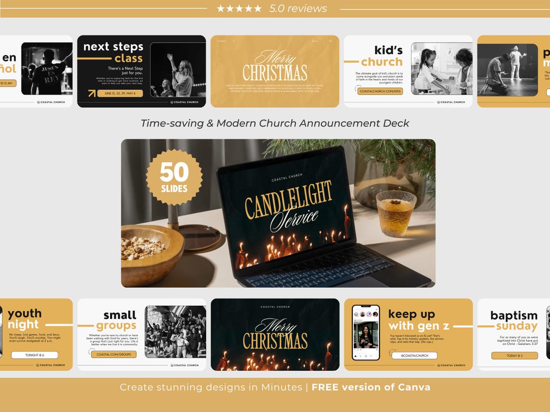Christmas Church Announcements Slides Christmas Service Pre-service ...