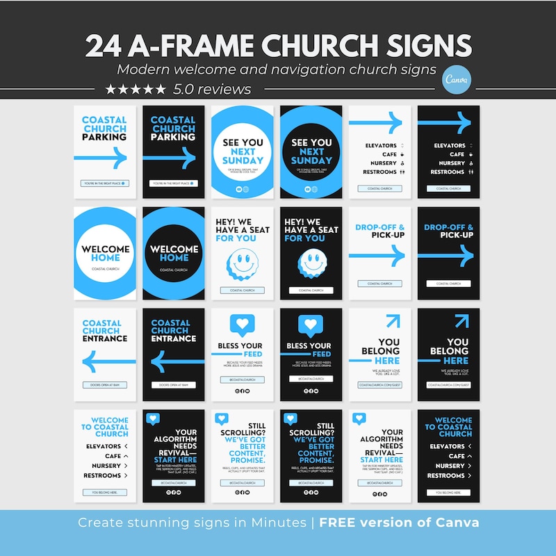 Modern Church Sign - Etsy