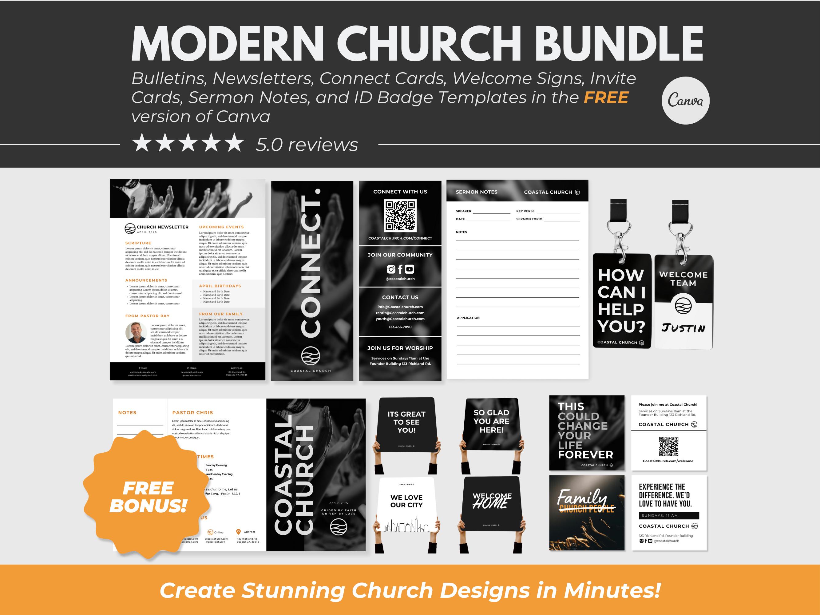 Church Template Bundle Church Bulletin Church Welcome Sign Church ...