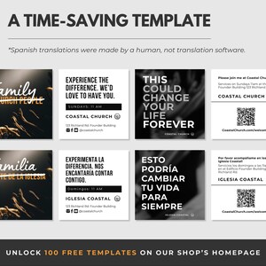English & Spanish Church Flyer Template Square Church Templates Church ...