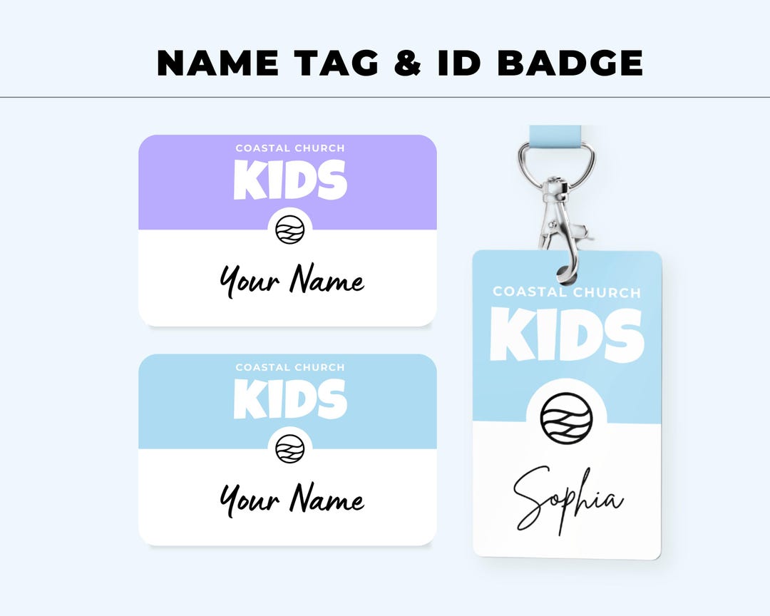 VBS Kids Ministry ID Badge Kids Name Tag Kids Ministry Stickers Kids ...