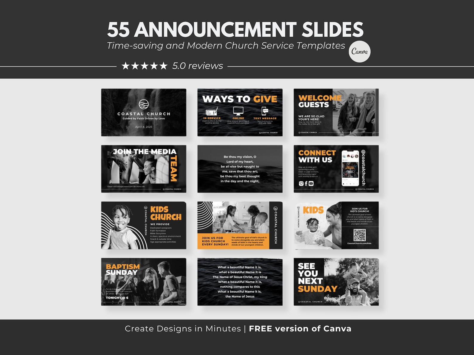 Church Announcements Slides Church Pre-service Slides Bundle Church ...